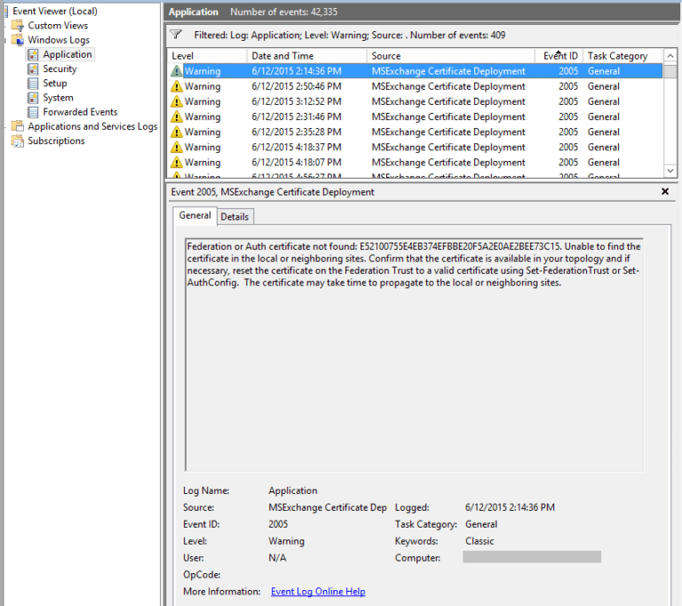 Dealing with a Missing Microsoft Exchange Server Auth Certificate that ...