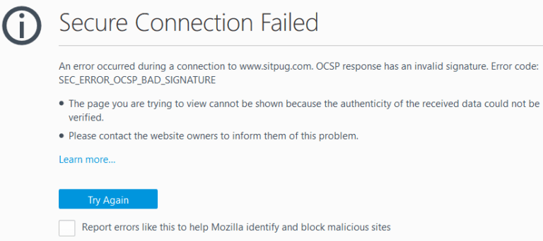How to Resolve the "Secure Connection Failed" Certificate Error in Firefox | Alexander's Blog