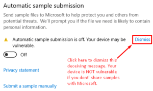 Unexpected Yellow Warning Symbol on Windows Defender in Windows 10 ...