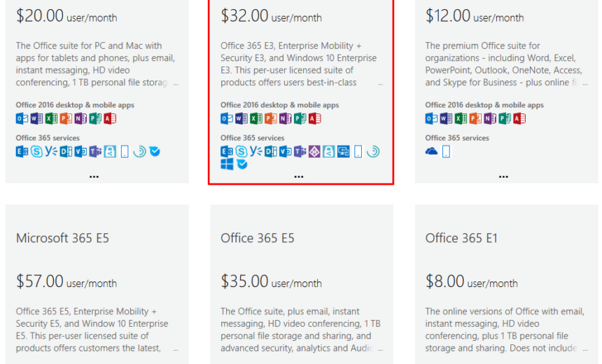 Select Microsoft 365 E3 Subscription | Alexander's Blog